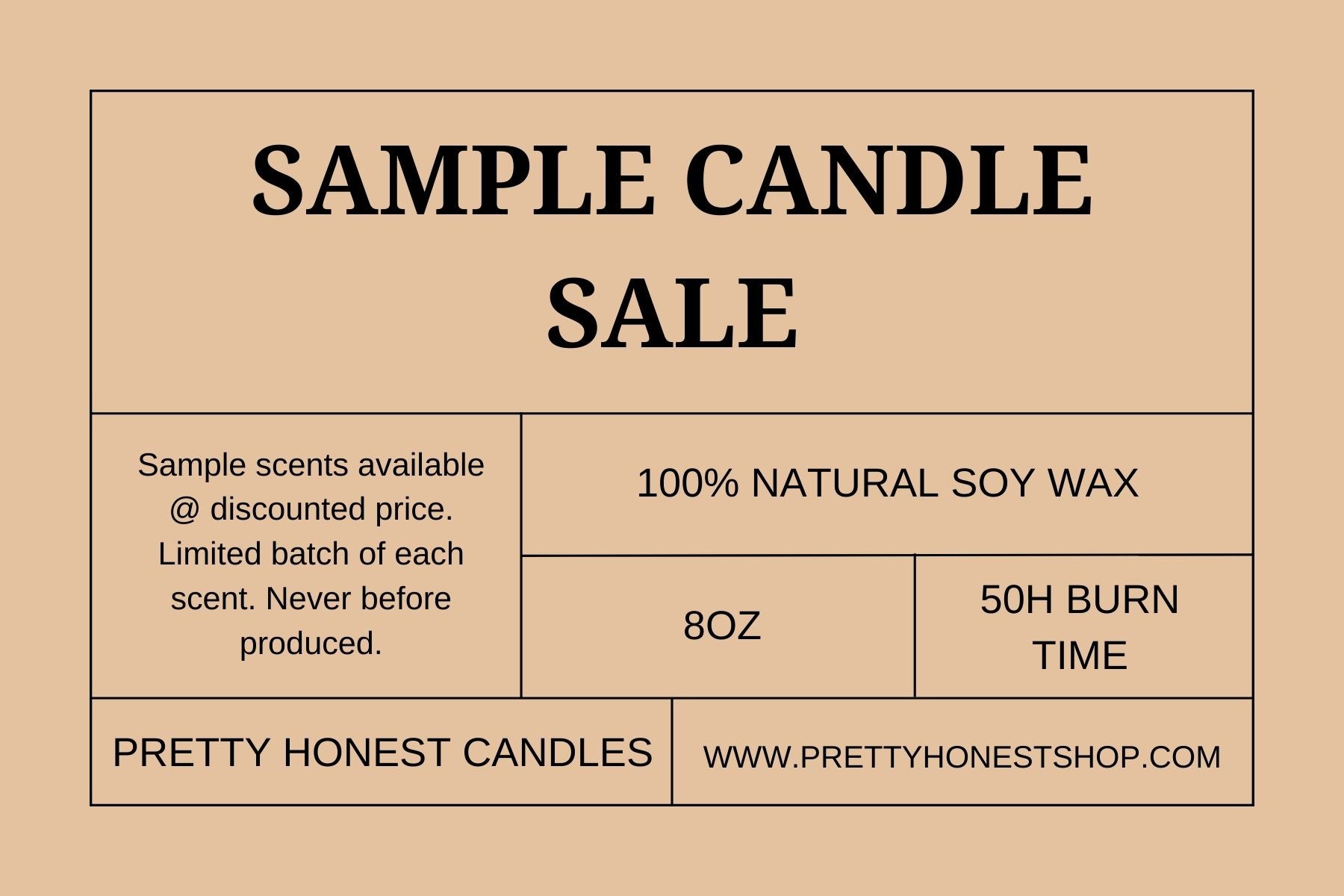 Sample Candle Sale – Pretty Honest Candles
